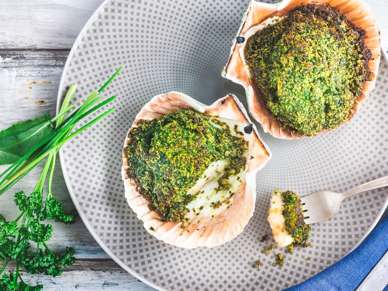 Rezept: Gratinierte Jakobsmuscheln